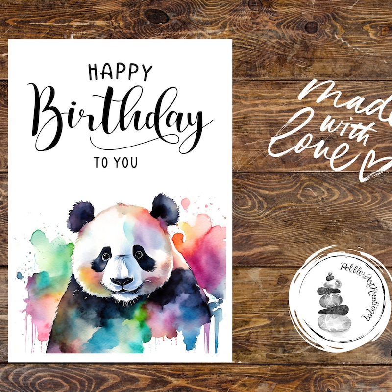 Panda Birthday Card - Etsy