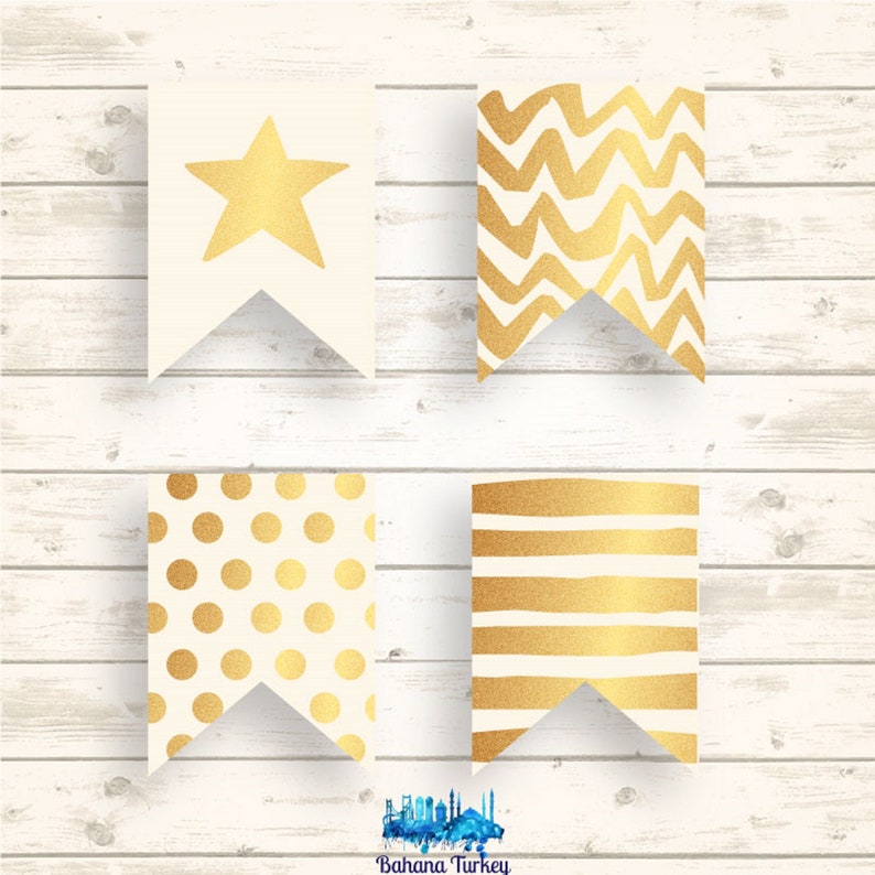 Gold Birthday Banner, Party Decoration - Etsy