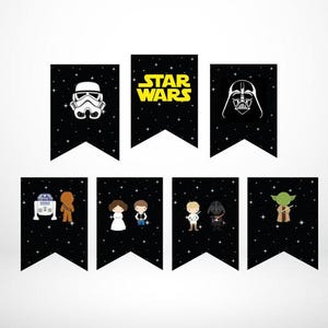 Star Wars Banner, Party Decoration, With ALL LETTERS, Instant Download ...