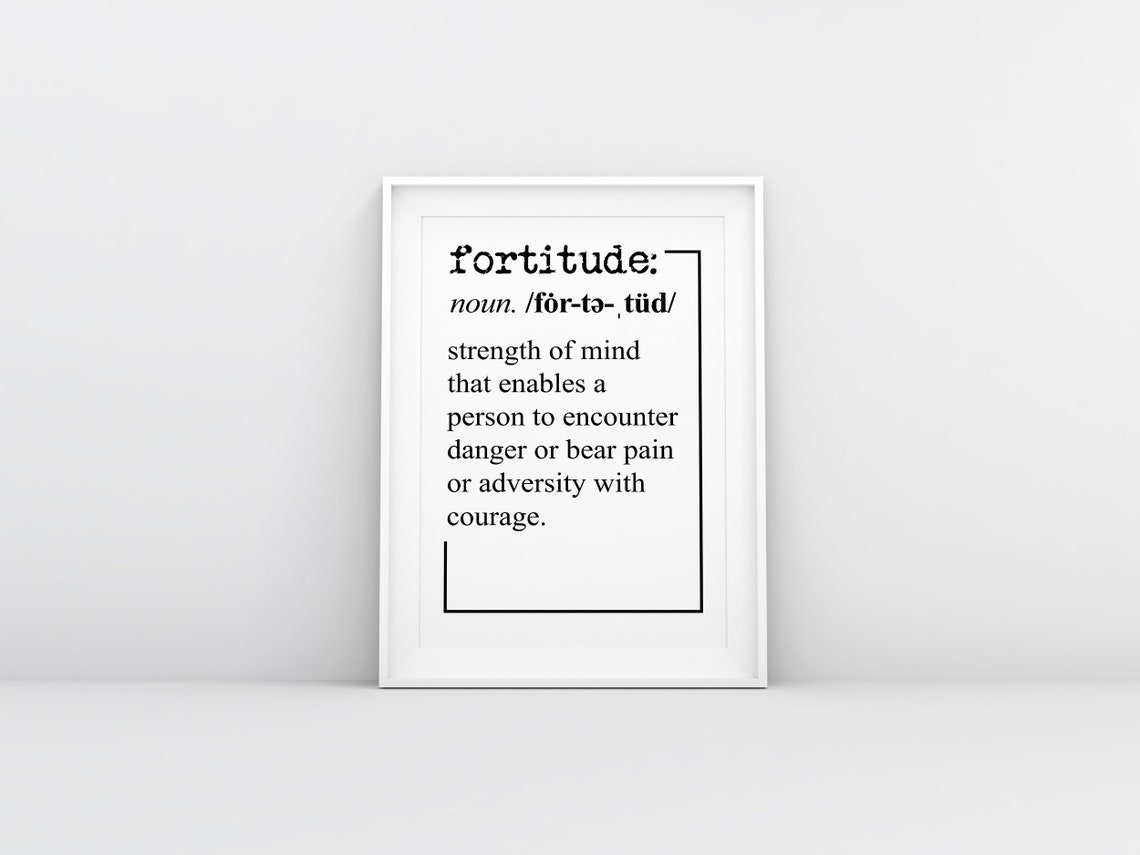 Fortitude Print, Definition Print, Printable, Motivational Quote ...