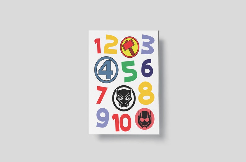 Superhero Alphabet & Numbers DIGITAL DOWNLOAD, Avengers, Captain ...
