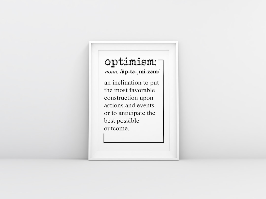 Optimism Print, Definition Print, Printable, Motivational Quote ...