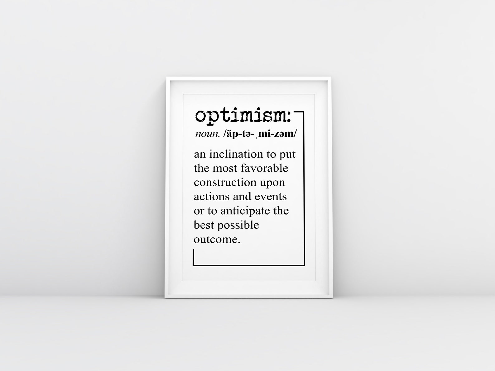 Optimism Print, Definition Print, Printable, Motivational Quote ...