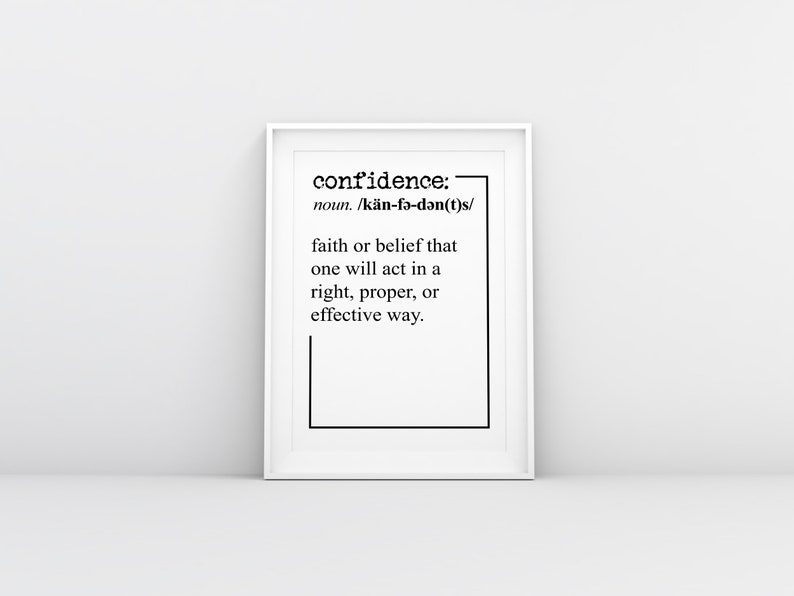 Confidence Print, Definition Print, Printable, Motivational Quote ...