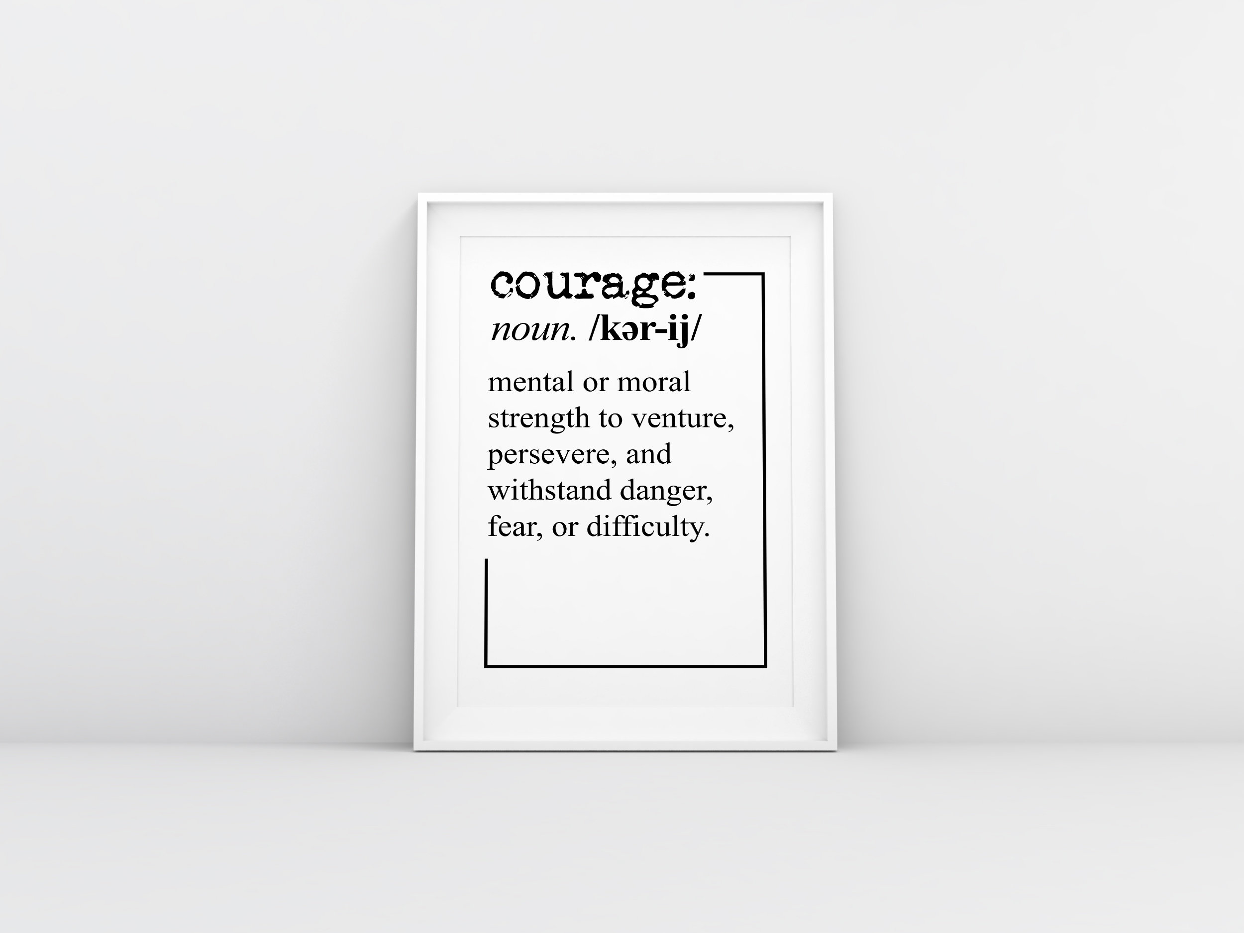 Courage Print Definition Print Printable Motivational - Etsy