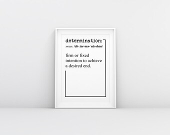 Determination Definition Print Digital Download - Etsy
