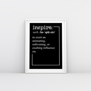 Inspire Print, Definition Print, Printable, Motivational Quote, Inspire ...