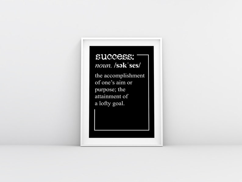 Success Print Definition Print Printable Motivational - Etsy