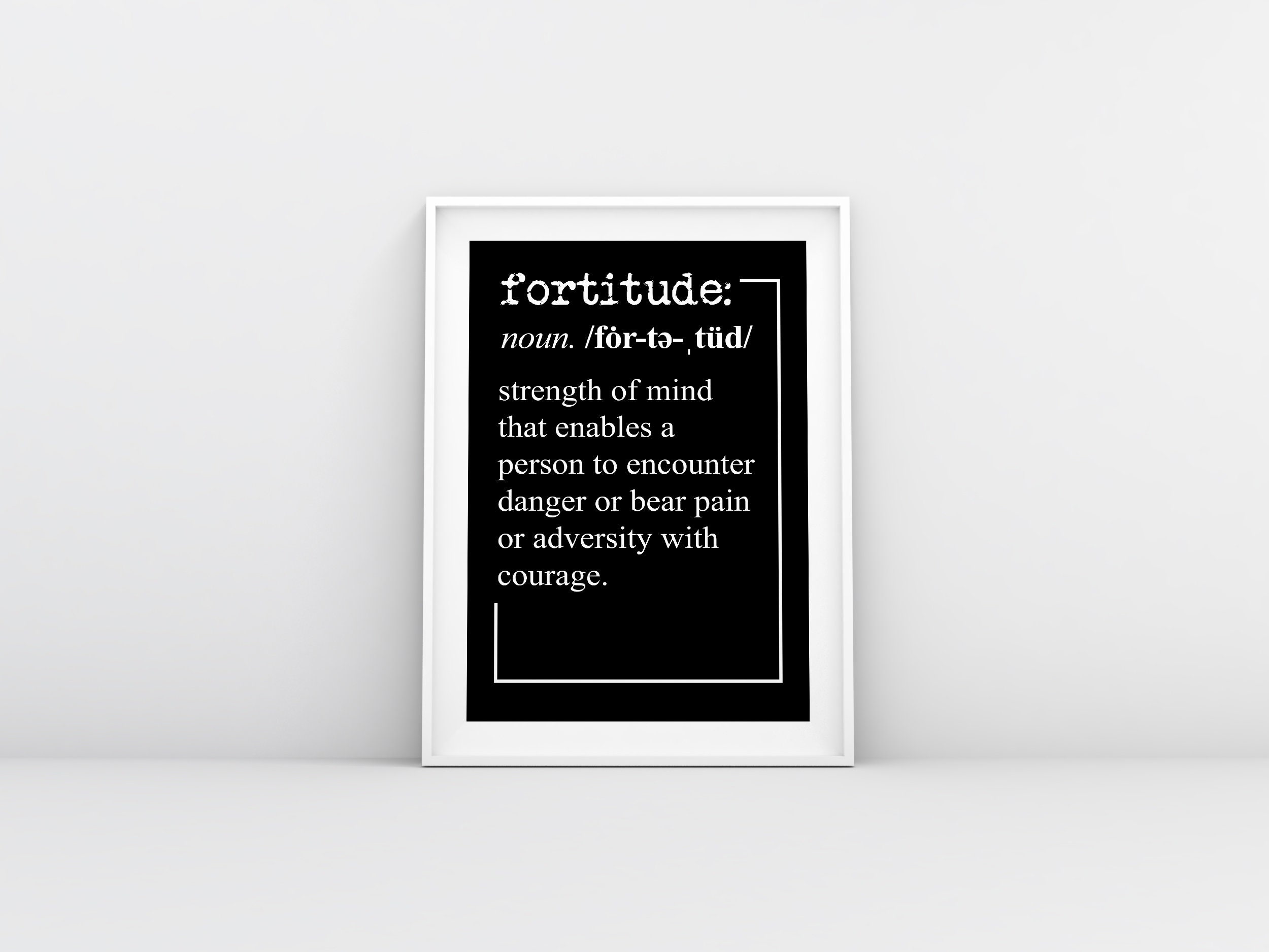 Fortitude Print, Definition Print, Printable, Motivational Quote ...