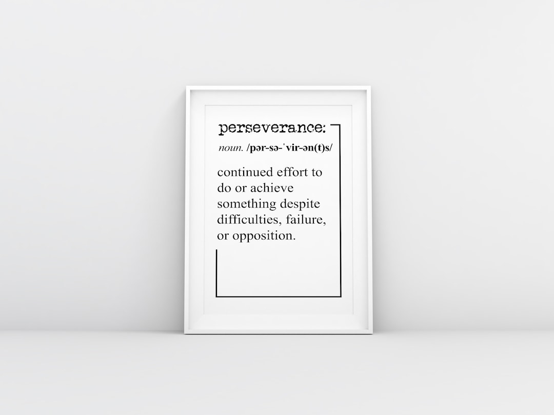 Perseverance Print, Definition Print, Printable, Motivational Quote ...