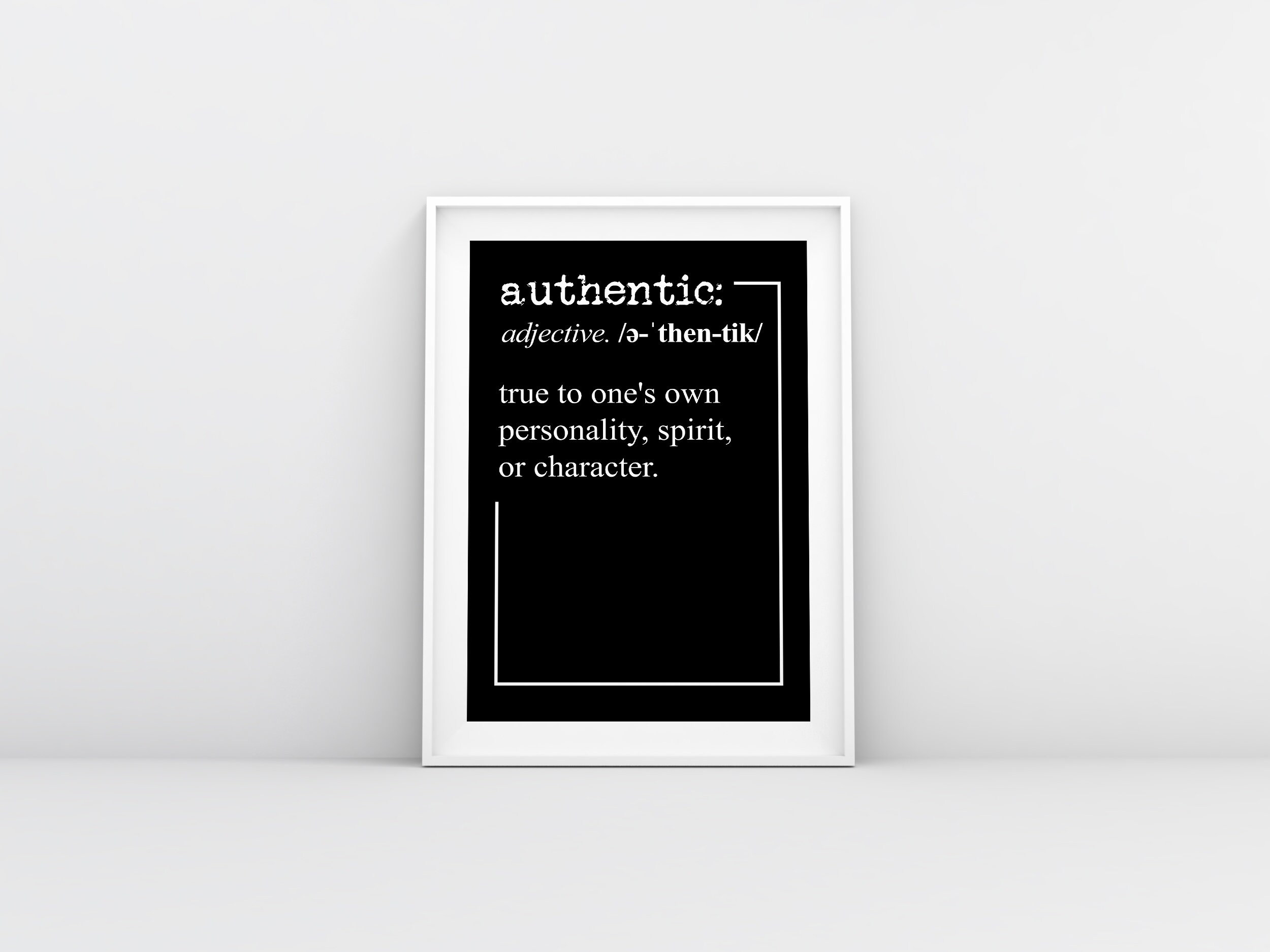 Authentic Print, Definition Print, Printable, Motivational Quote ...