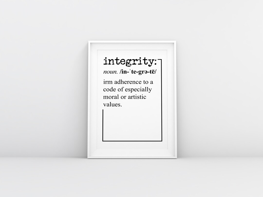 Integrity Print, Definition Print, Printable, Motivational Quote ...