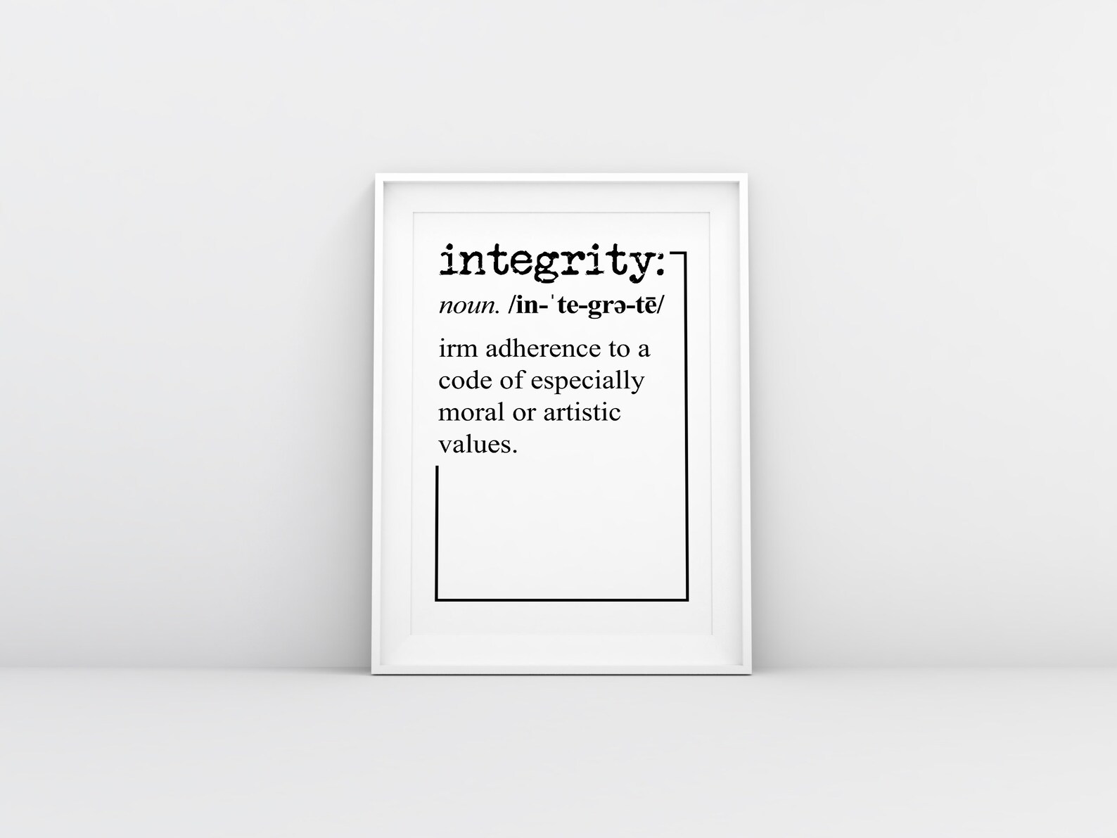 Integrity Print, Definition Print, Printable, Motivational Quote ...