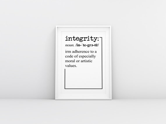 Integrity Print Definition Print Printable Motivational - Etsy