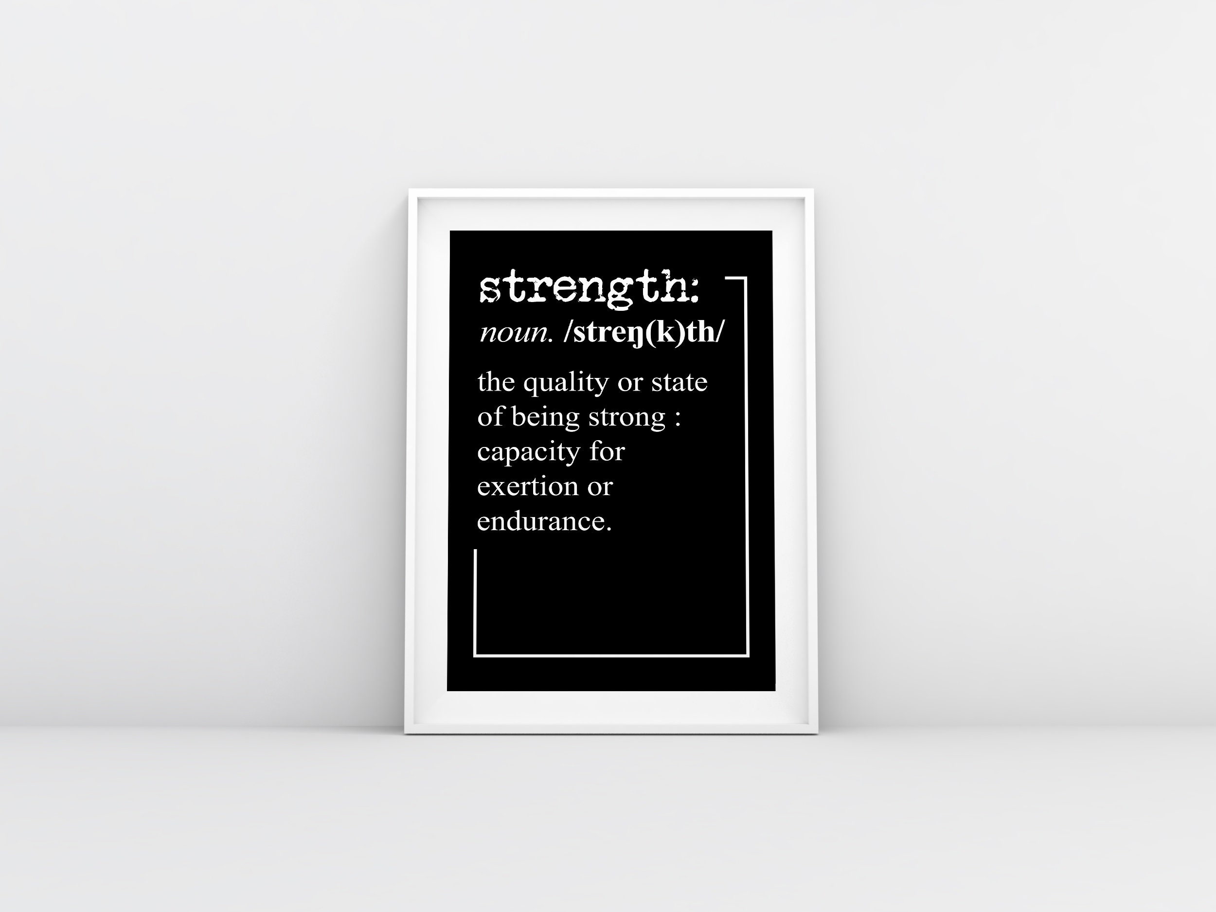 Strength Print, Definition Print, Printable, Motivational Quote ...