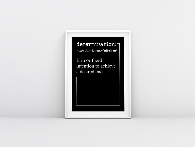 Determination Print, Definition Print, Printable, Motivational Quote ...