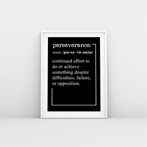 Perseverance Print, Definition Print, Printable, Motivational Quote ...