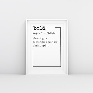 Bold Print, Definition Print, Printable, Motivational Quote, Bold Wall ...