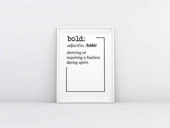 Bold Print Definition Print Printable Motivational Quote - Etsy