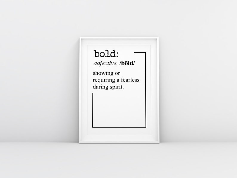 Bold Print, Definition Print, Printable, Motivational Quote, Bold Wall ...