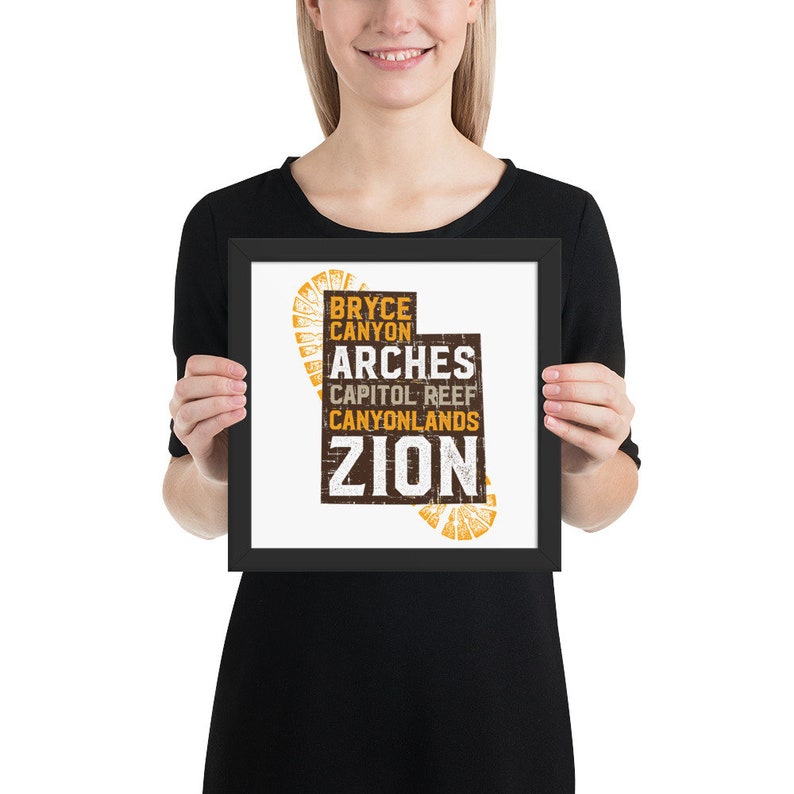 Utah Big 5 Framed Poster - Etsy