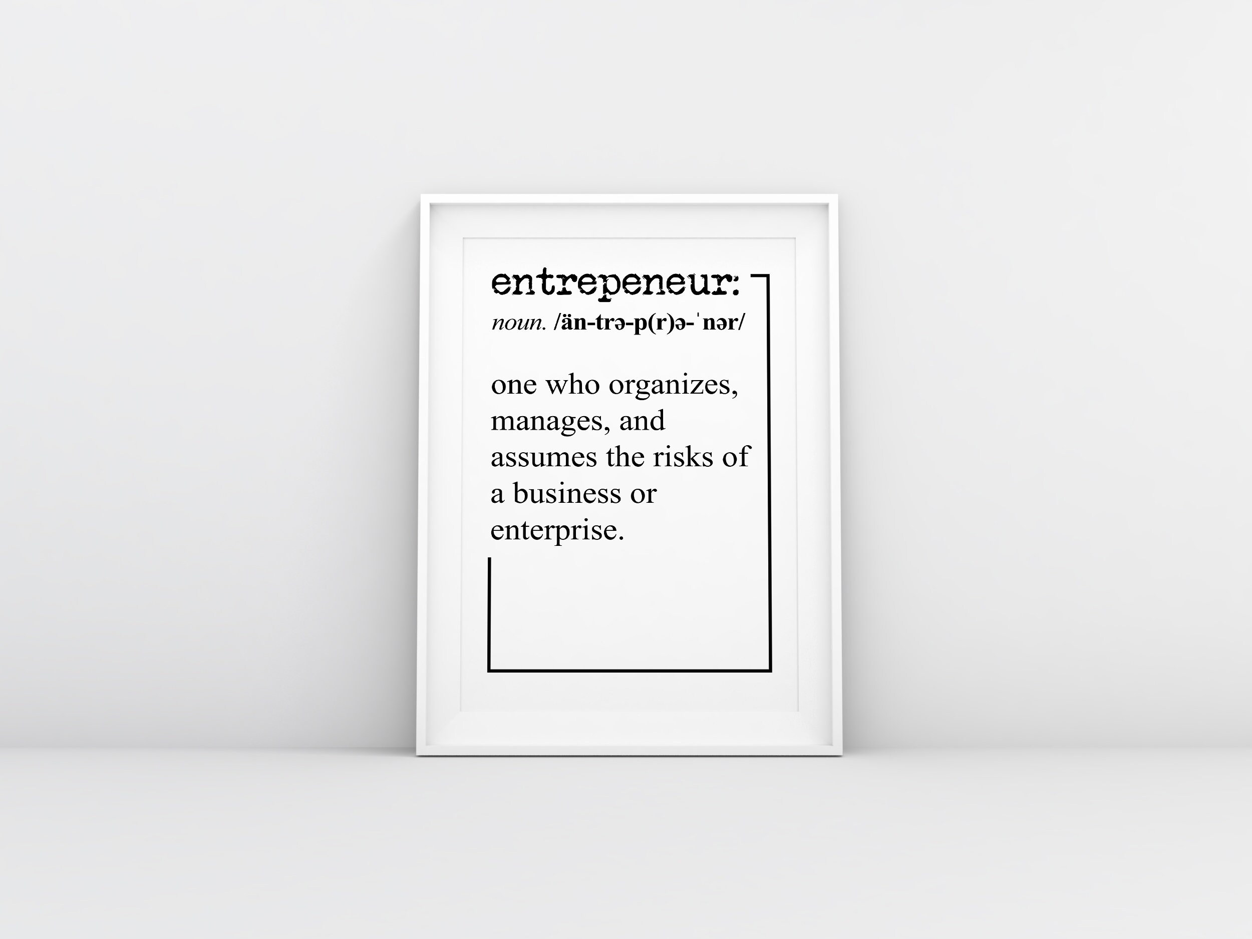 Entrepreneur Print, Definition Print, Printable, Motivational Quote ...