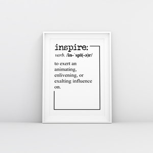 Inspire Print, Definition Print, Printable, Motivational Quote, Inspire ...