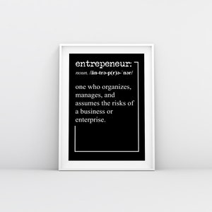 Entrepreneur Print, Definition Print, Printable, Motivational Quote ...