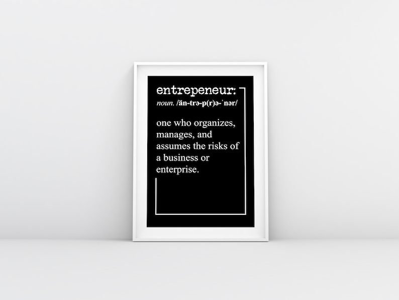 Entrepreneur Print, Definition Print, Printable, Motivational Quote ...