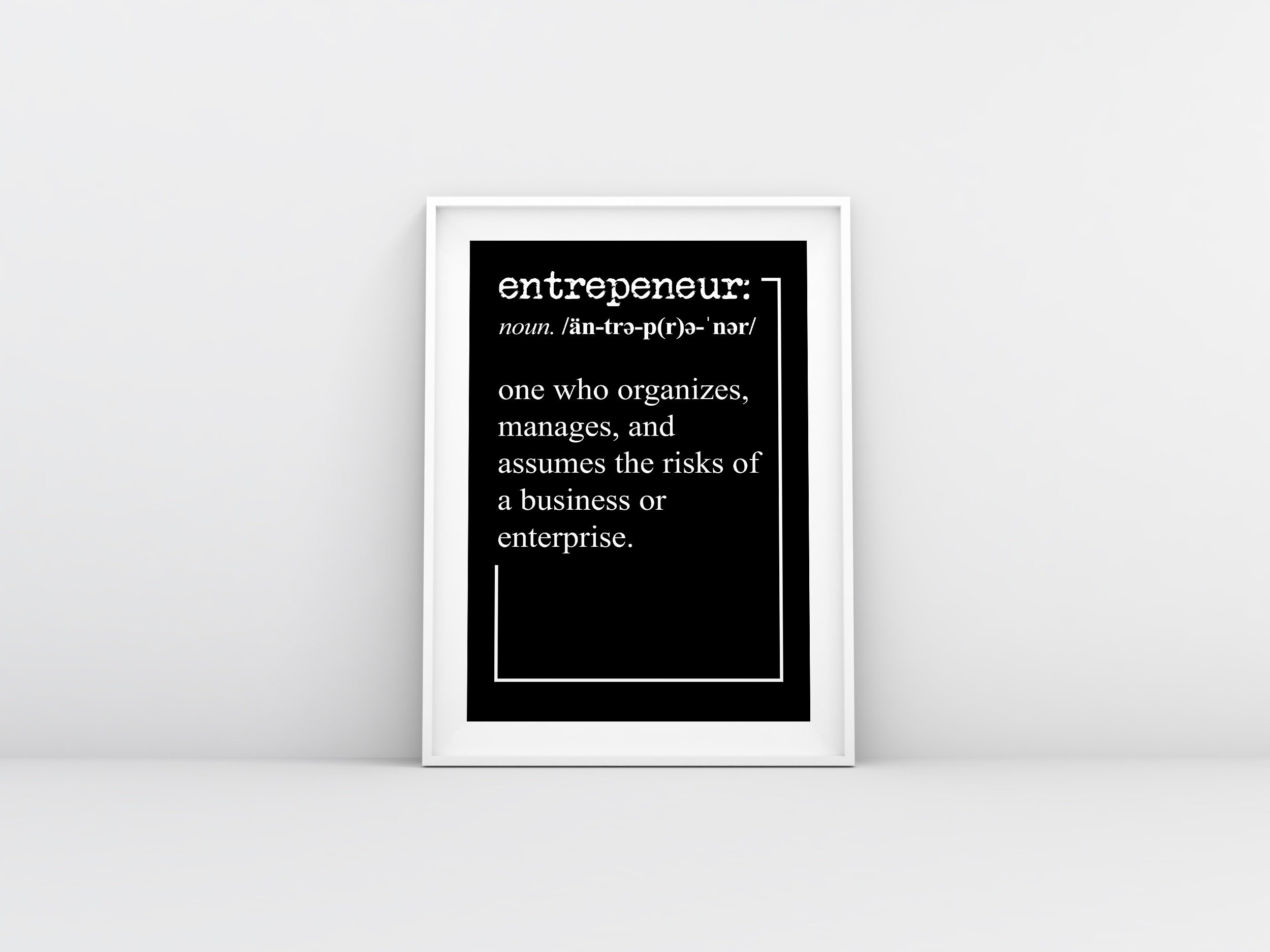 Entrepreneur Print, Definition Print, Printable, Motivational Quote ...