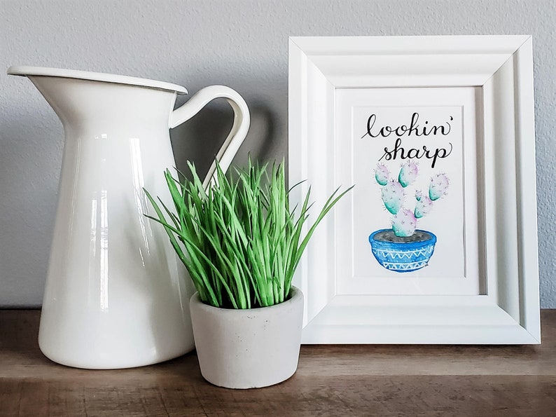 Printable 5x7 Inch Cactus Print Lookin' Sharp DIGITAL | Etsy