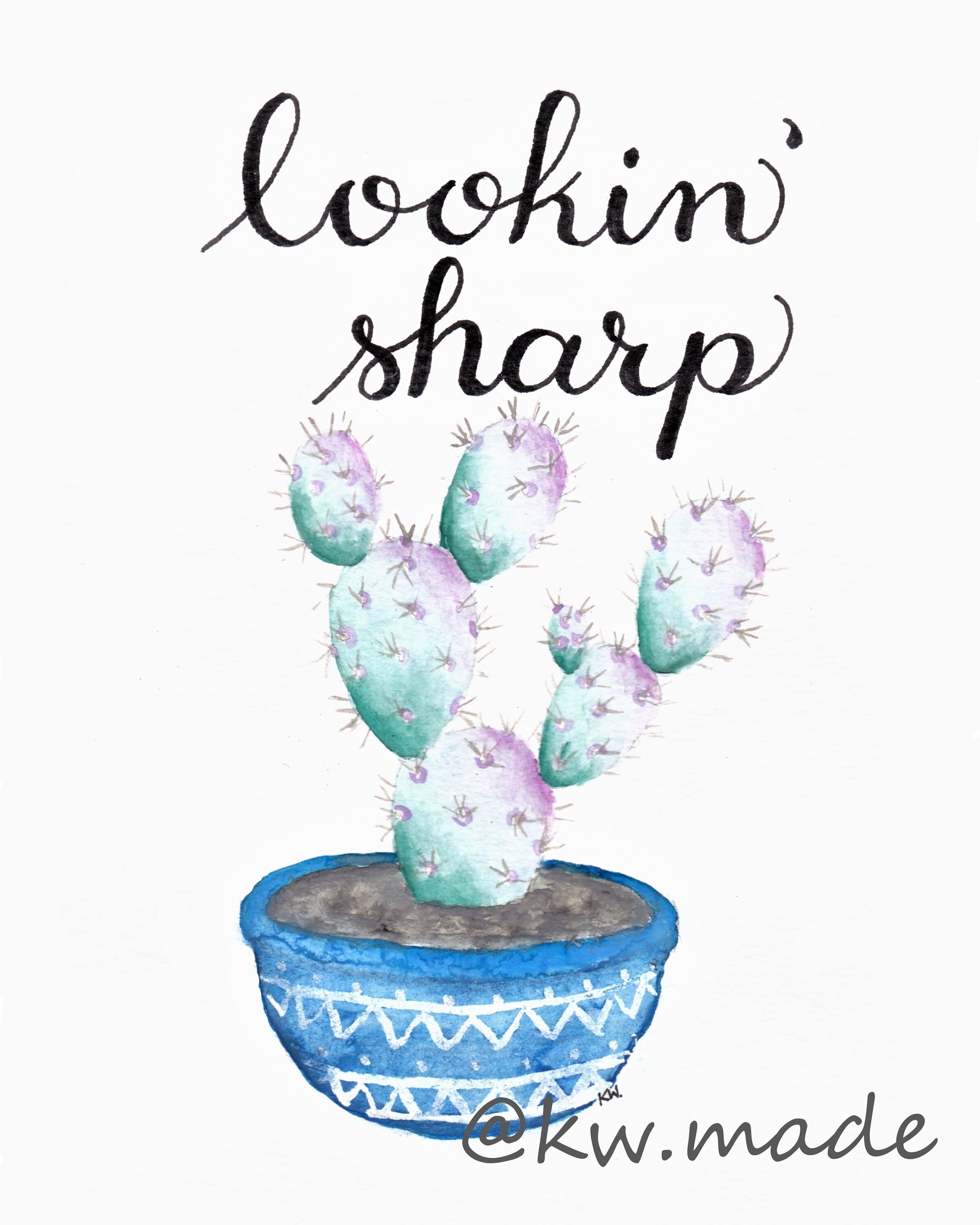 Printable 8x10 INCH Cactus Print Lookin Sharp Cactus - Etsy