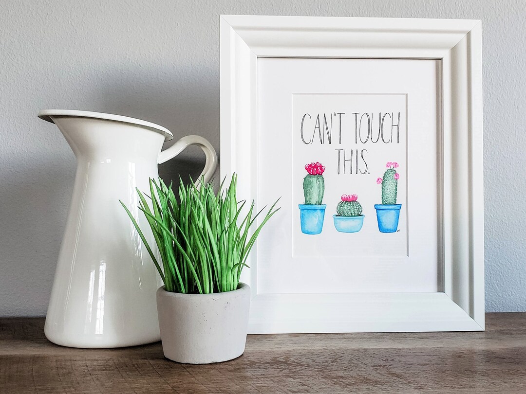 Druckbare 5 X 7 INCH Kaktus Print, Can't Touch This Cactus Aquarell ...
