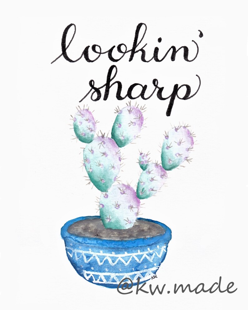 Printable 5x7 Inch Cactus Print Lookin' Sharp DIGITAL - Etsy