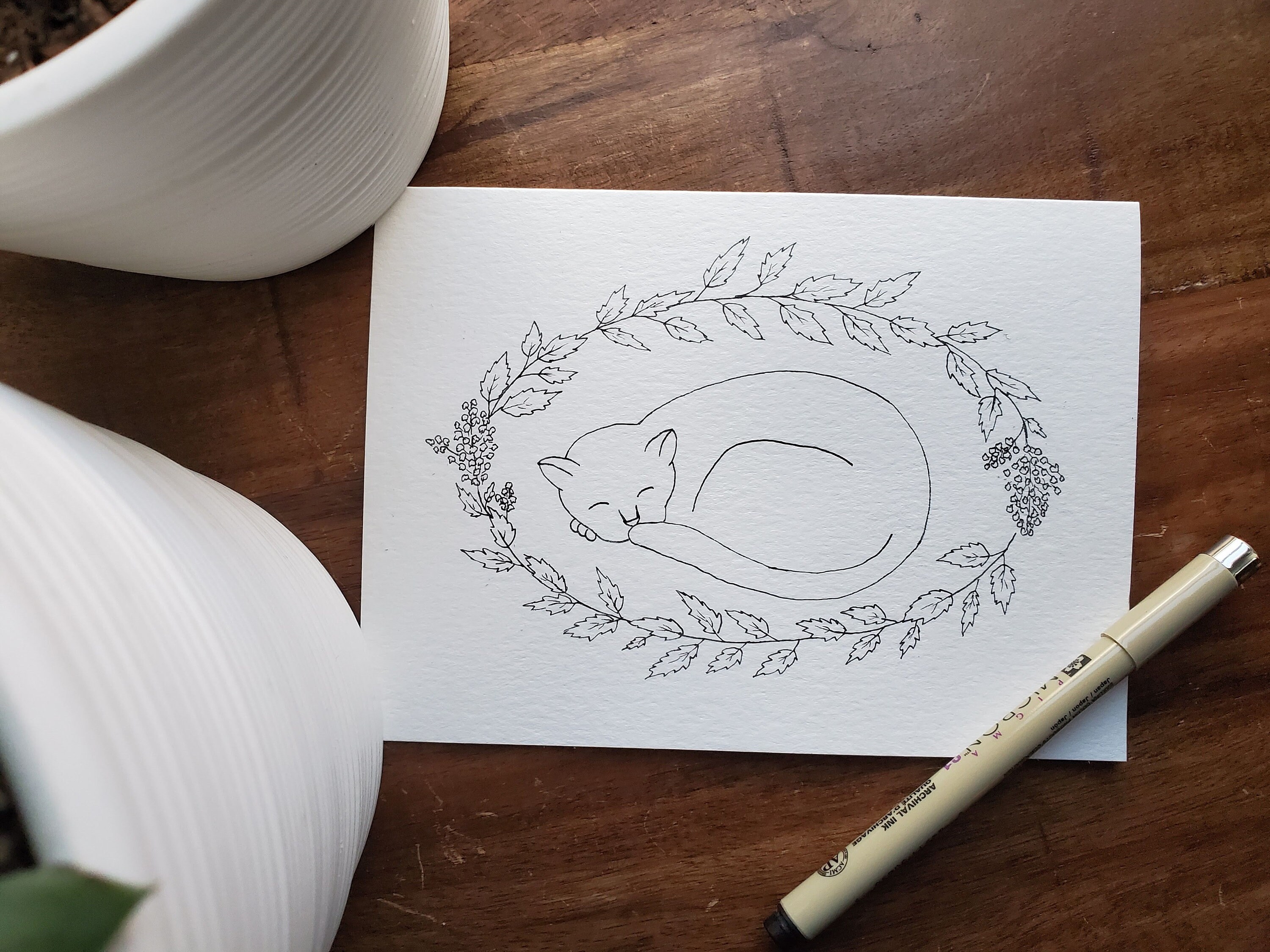 Printable Cat Card, Cat Nip Card, Color Me Cat Card, Color-in Cat Card ...