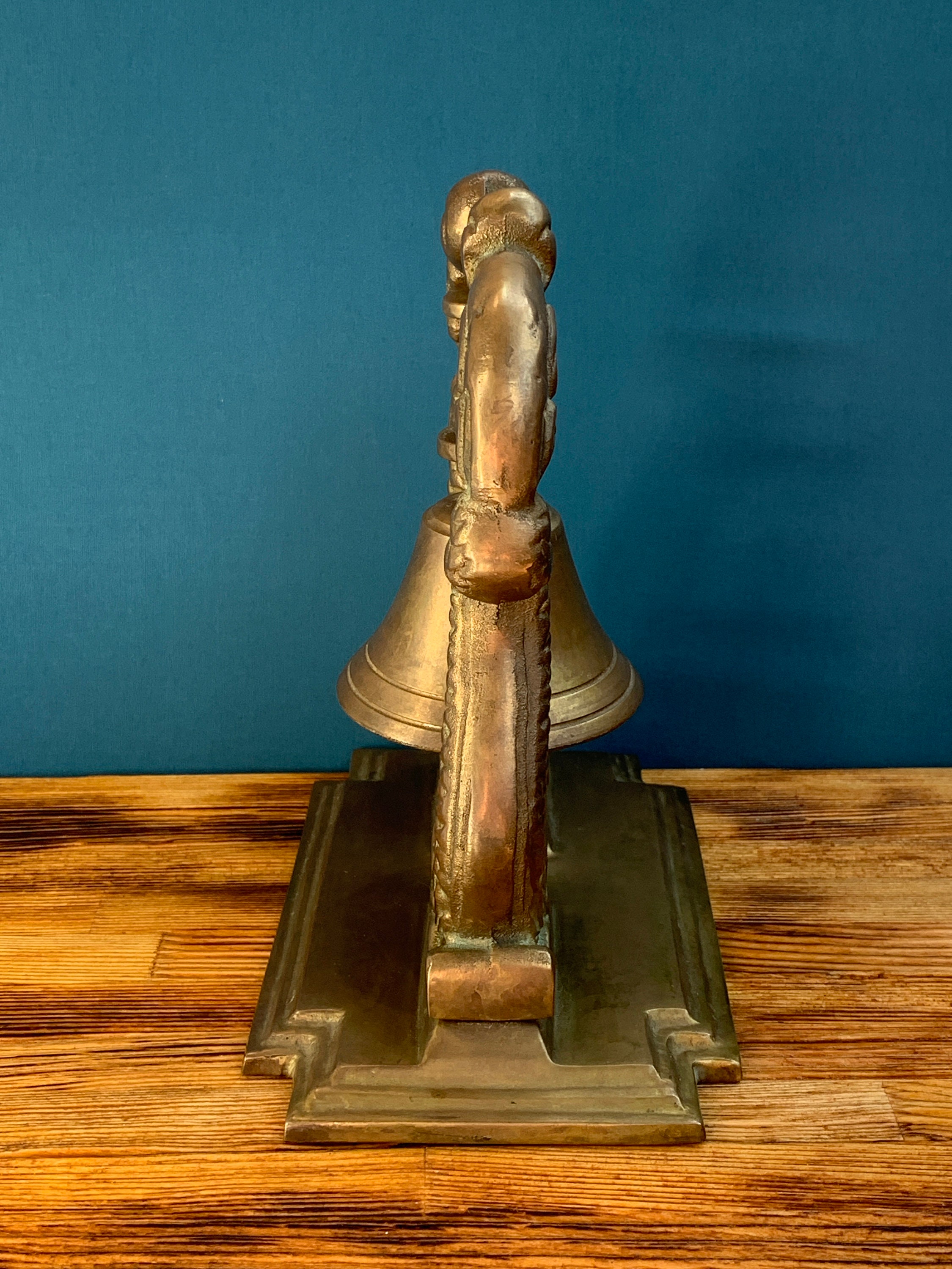 Vintage German Statue Bronze Bell Antique German Bronze - Etsy