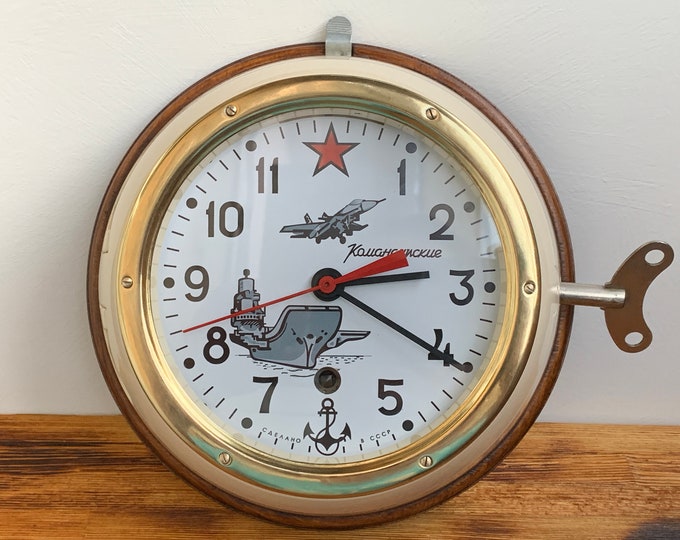 Vintage USSR Navy Wall Clock From Soviet Ship / Submarine, Ship Clock ...