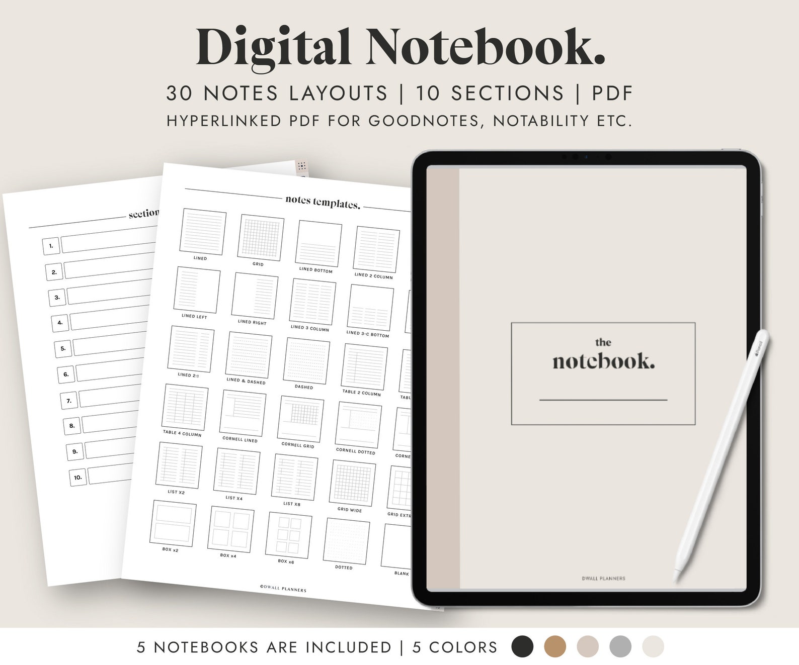 Digital Notebook for Goodnotes Notability, Student Digital Notes ...