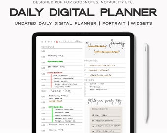 Digital Daily Planner for Ipad Goodnotes Notability - Etsy
