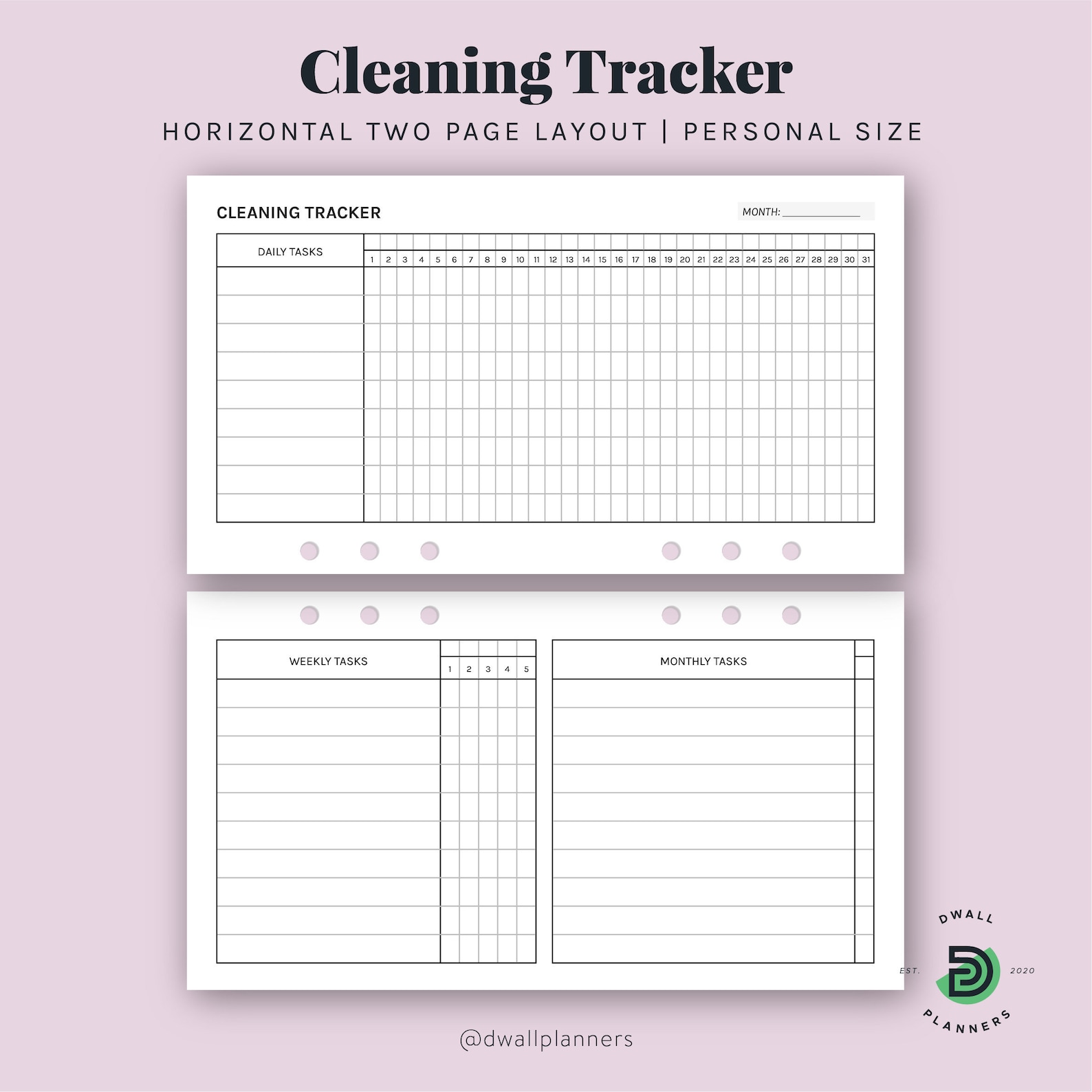 Cleaning Tracker Printable Insert Personal Cleaning Printable - Etsy India