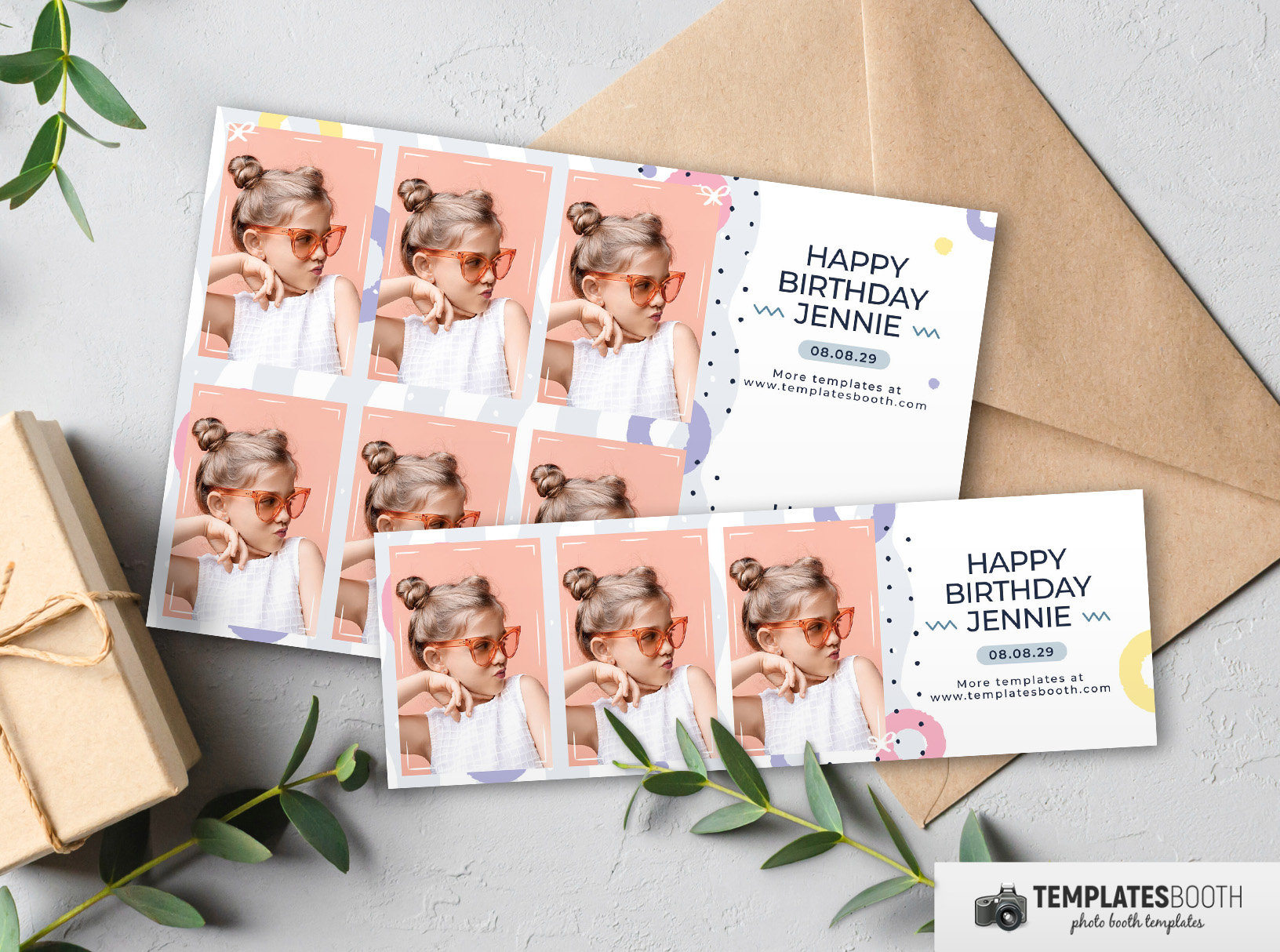 Birthday Photo Booth, Pastel Doodle Photobooth Template 6x4 6 Photo ...