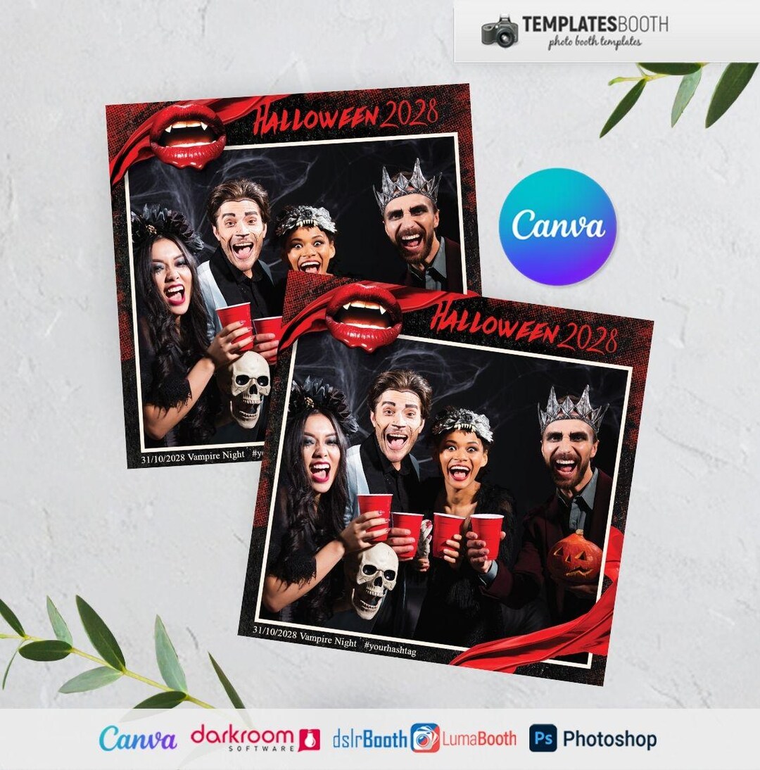 Halloween Photo Booth, Halloween Template, Vampire Party Photobooth ...