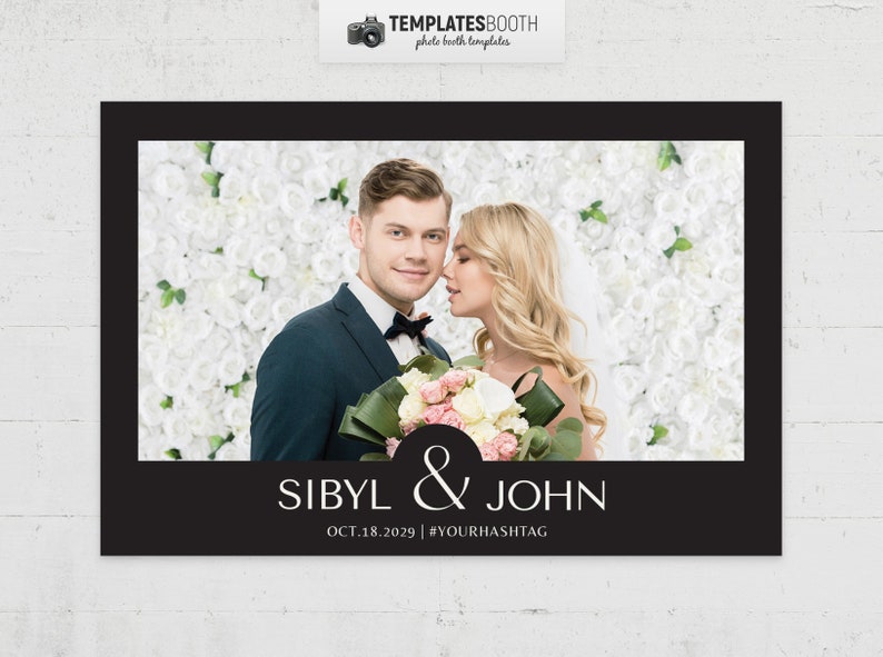 Black Wedding Photo Booth, Minimalist Photobooth Template 6x4 1 Photo ...