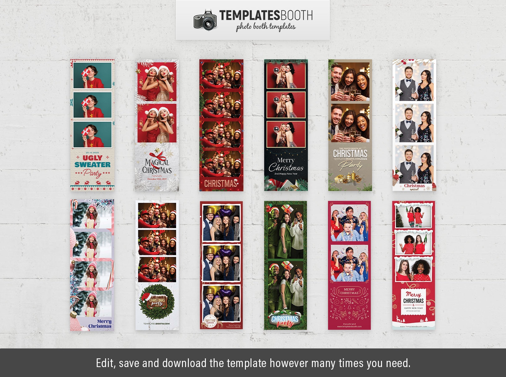 Christmas Photo Booth Template Christmas Photobooth Template Christmas ...