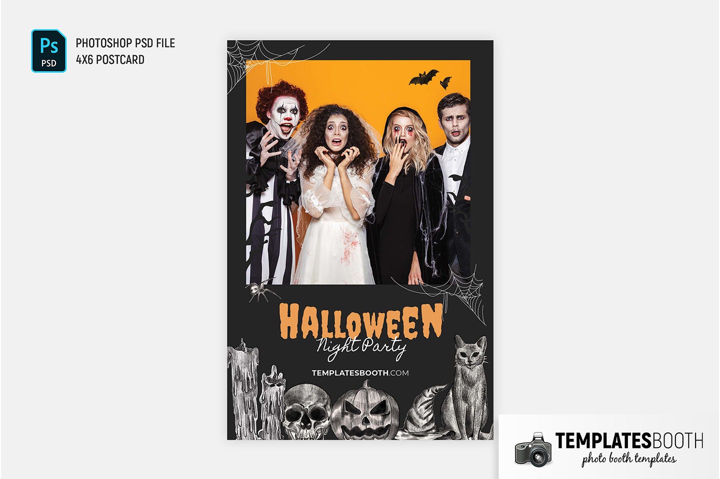 Halloween Photo Booth Template | Photoshop PSD | PNG | Halloween ...