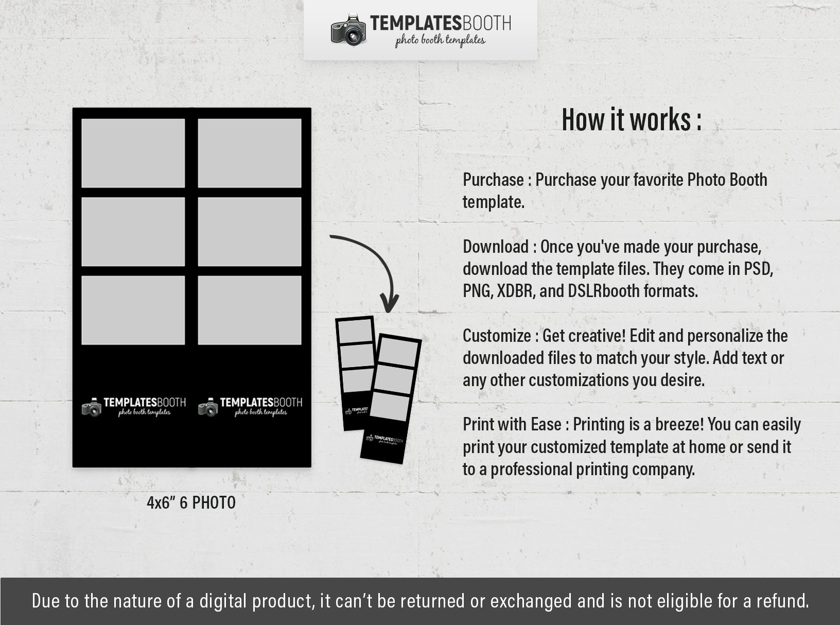 Wedding Photo Booth, Black Minimalist Photobooth Anniversary Template ...