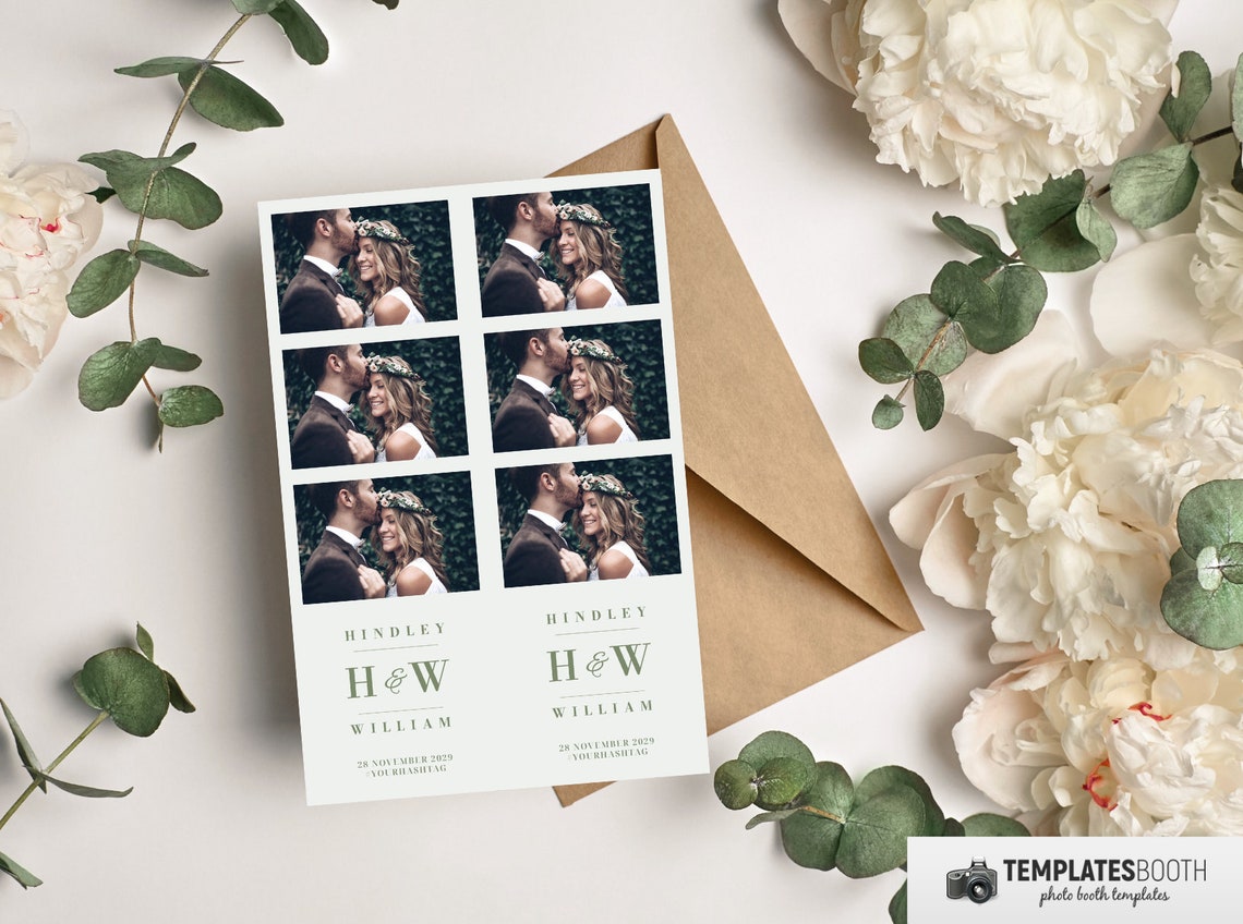 Sage Green Wedding Photo Booth Template 2x6 Photo Booth Wedding ...
