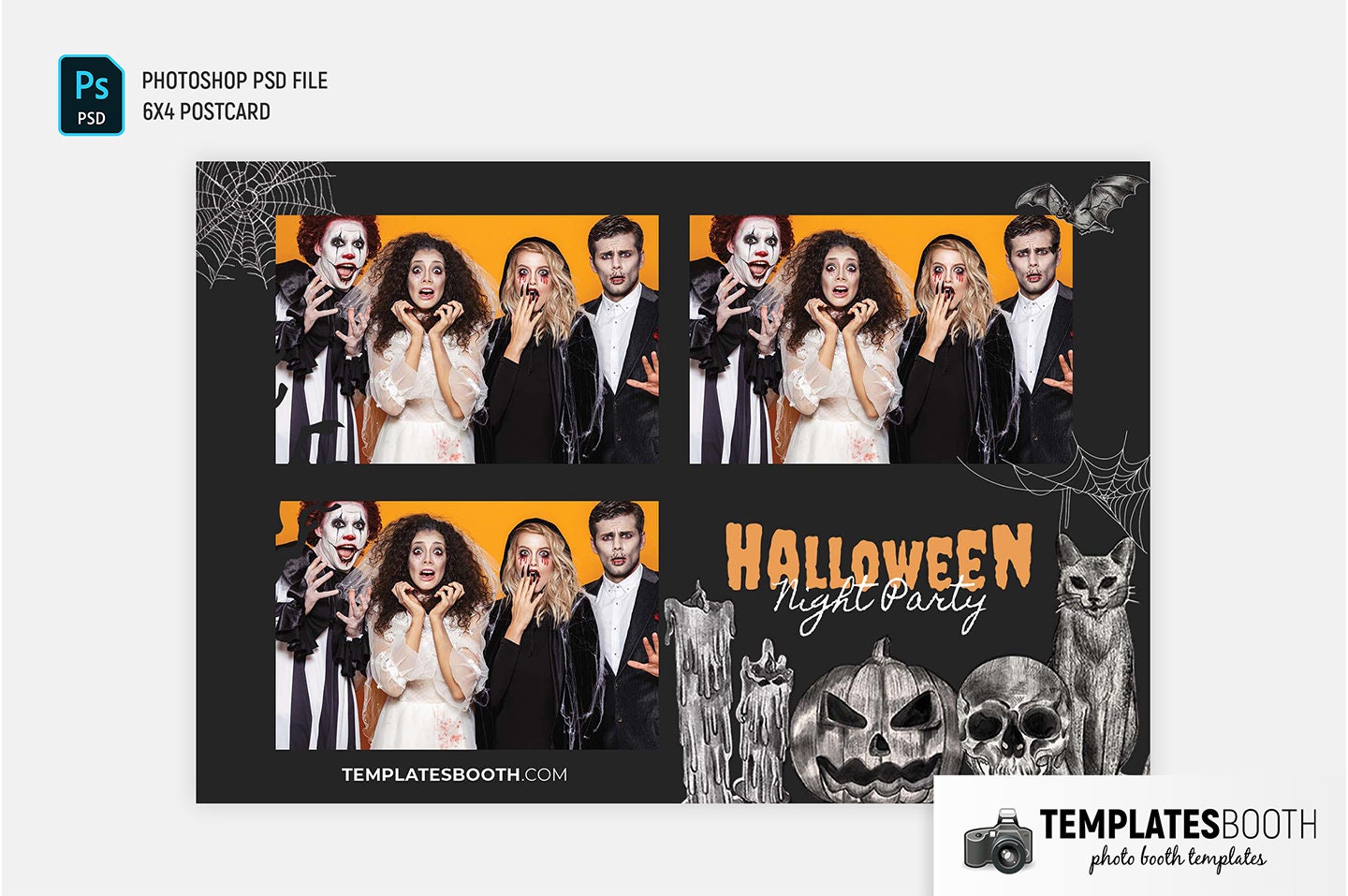 Halloween Photo Booth Template | Photoshop PSD | PNG | Halloween ...