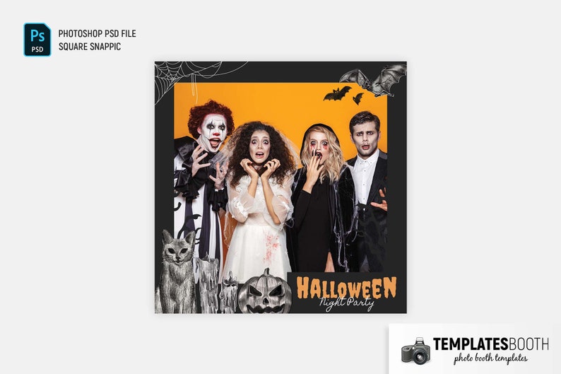 Halloween Photo Booth Template | Photoshop PSD | PNG | Halloween ...