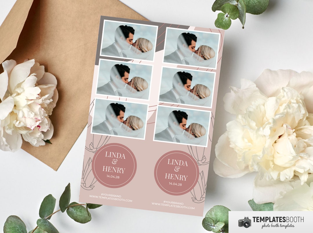 Wedding Photo Booth Pastel Pink Photobooth Template for - Etsy